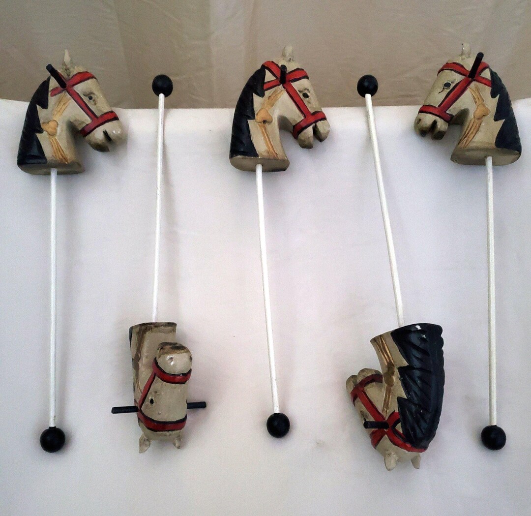 Vintage Miniature Horse Head on Stick - Etsy
