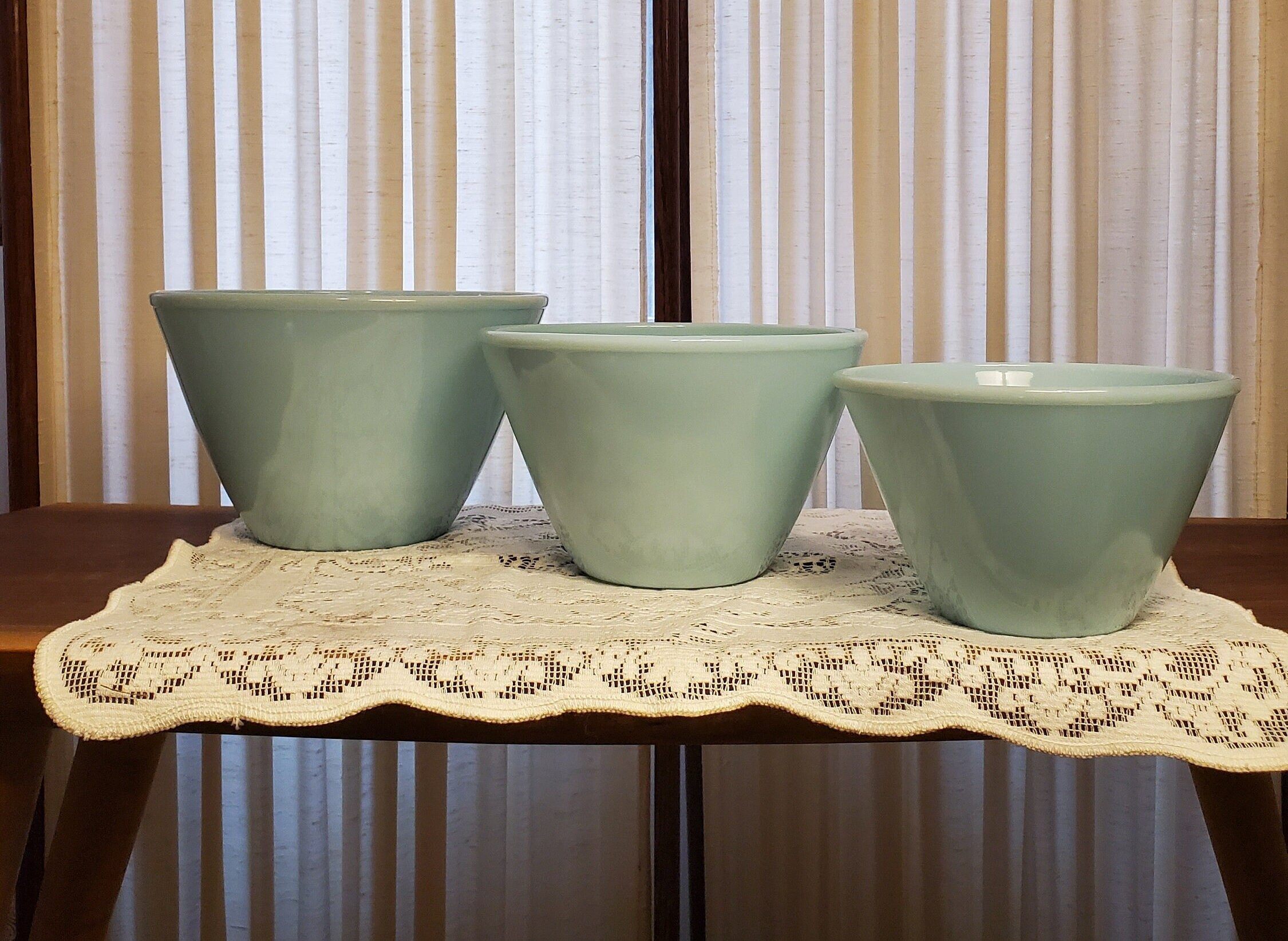 Fire King Delphite Blue Mixing Bowl Set - Etsy