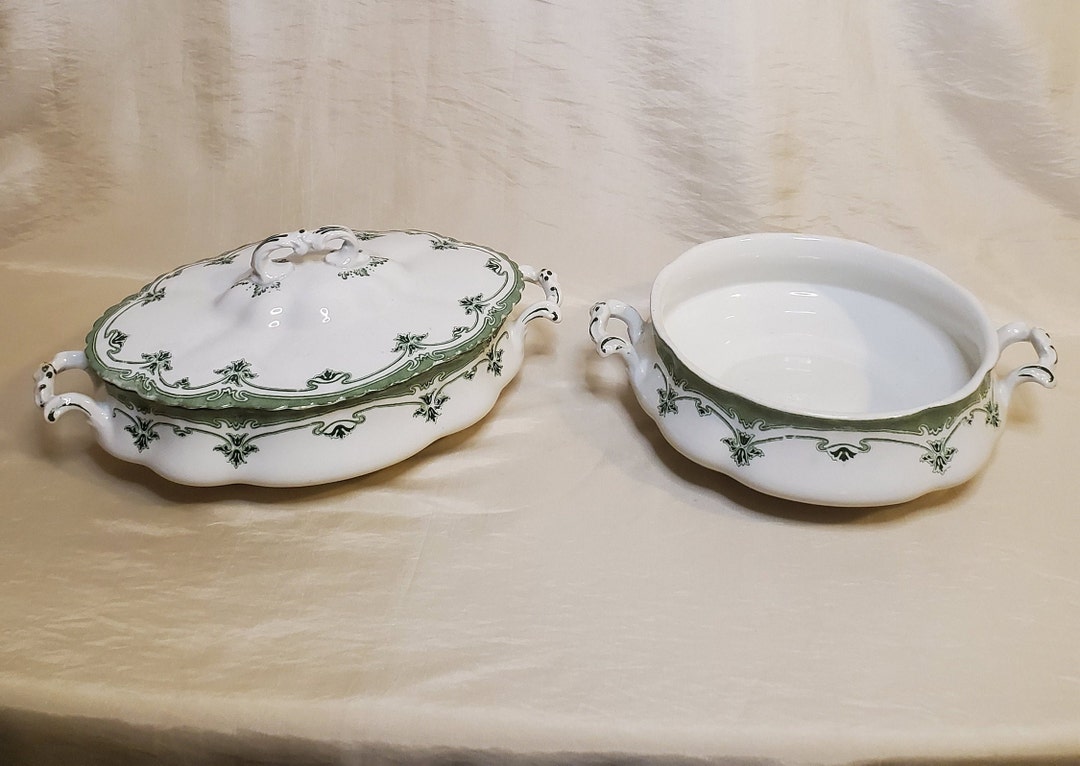 Antique China Tureen and Serving Bowl - Etsy