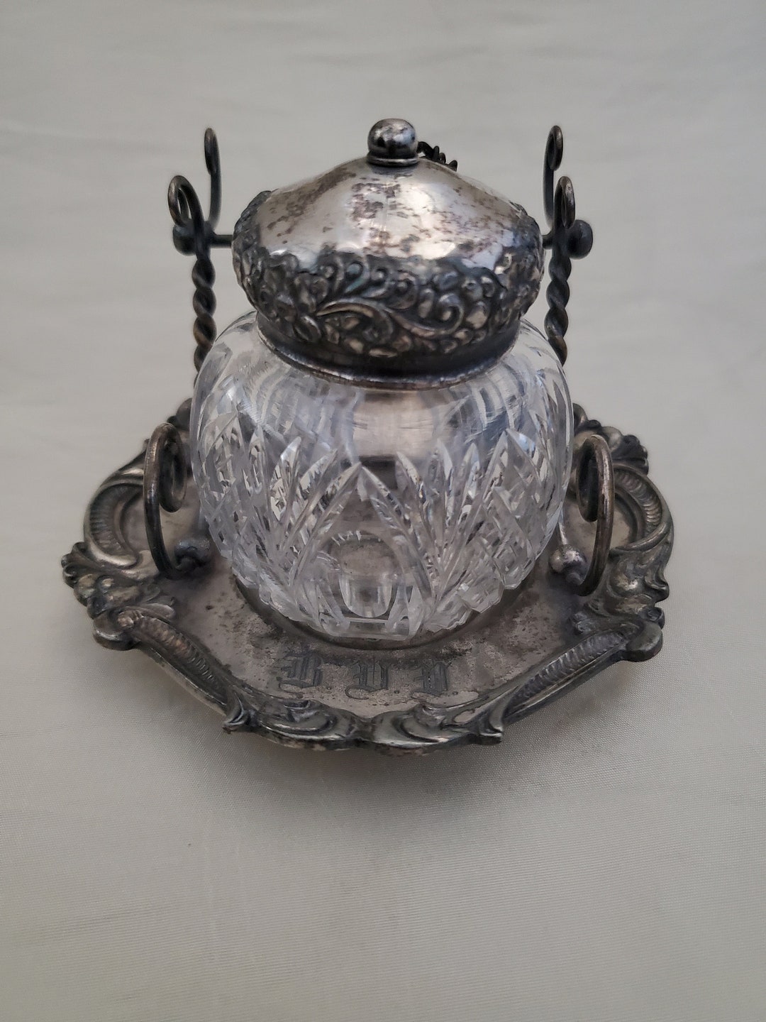 Antique Wilcox Silver Plate Inkwell - Etsy