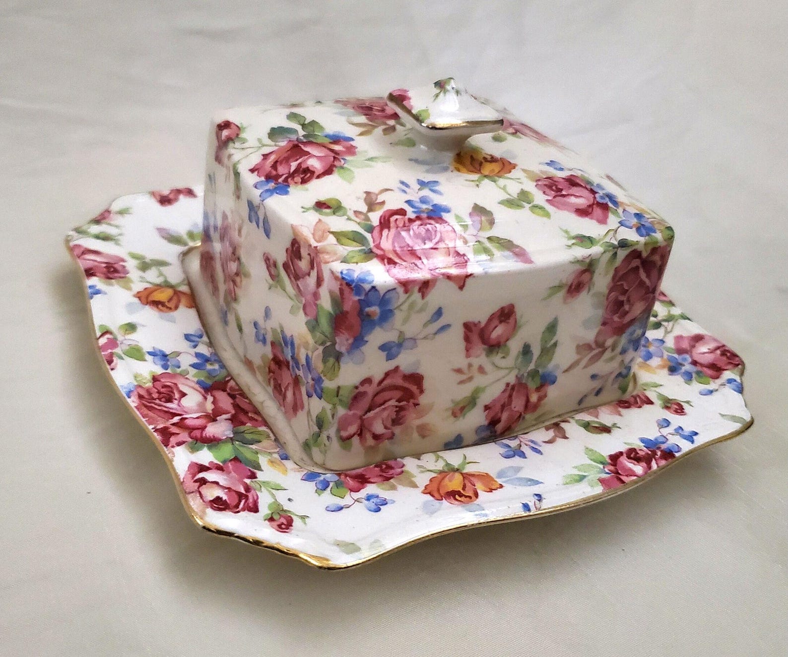 Royal Winton China - Butter Dish - Etsy