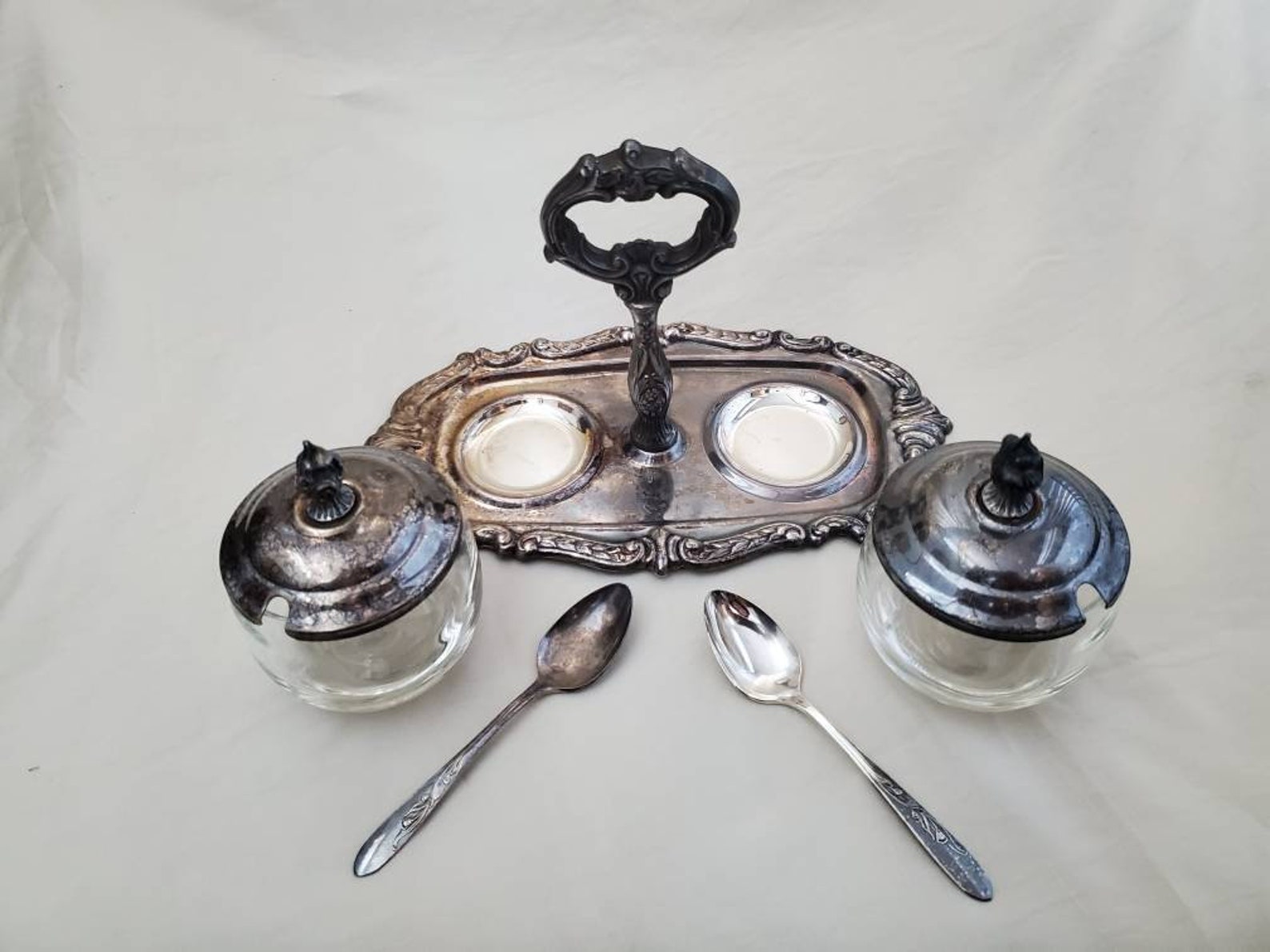 Vintage Sheridan Silverplate Jam and Jelly Jar Set W/ Spoons - Etsy