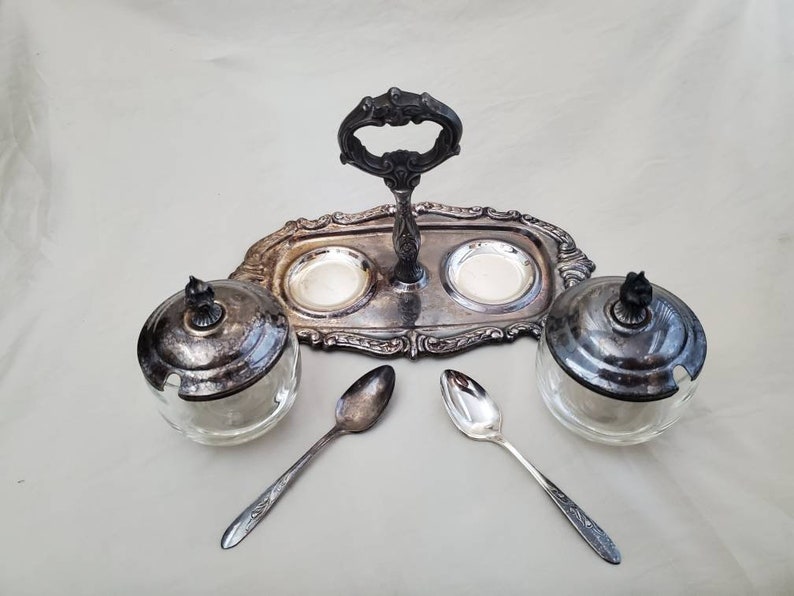 Vintage Sheridan Silverplate Jam and Jelly Jar Set W/ Spoons - Etsy