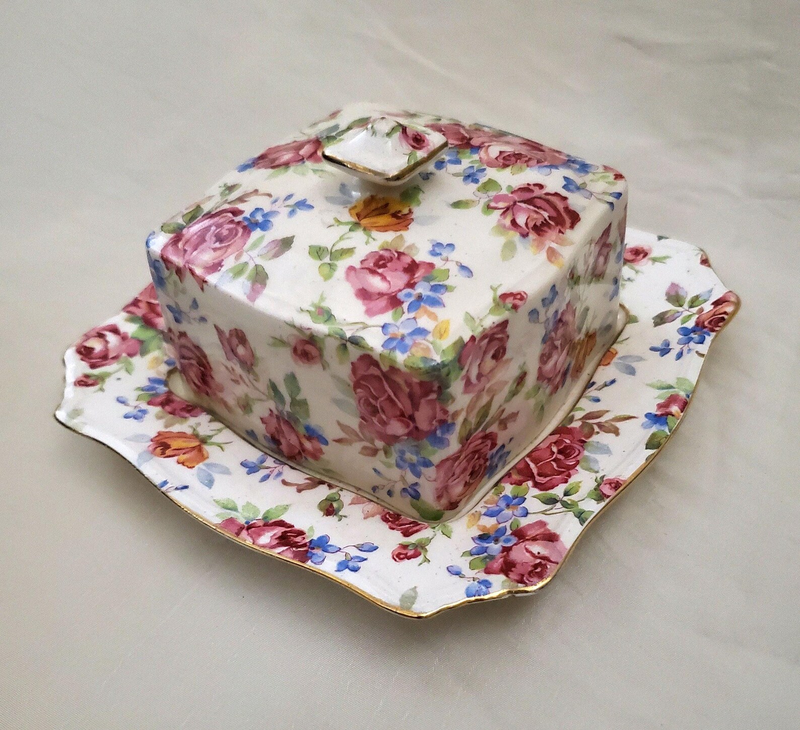 Royal Winton China - Butter Dish - Etsy
