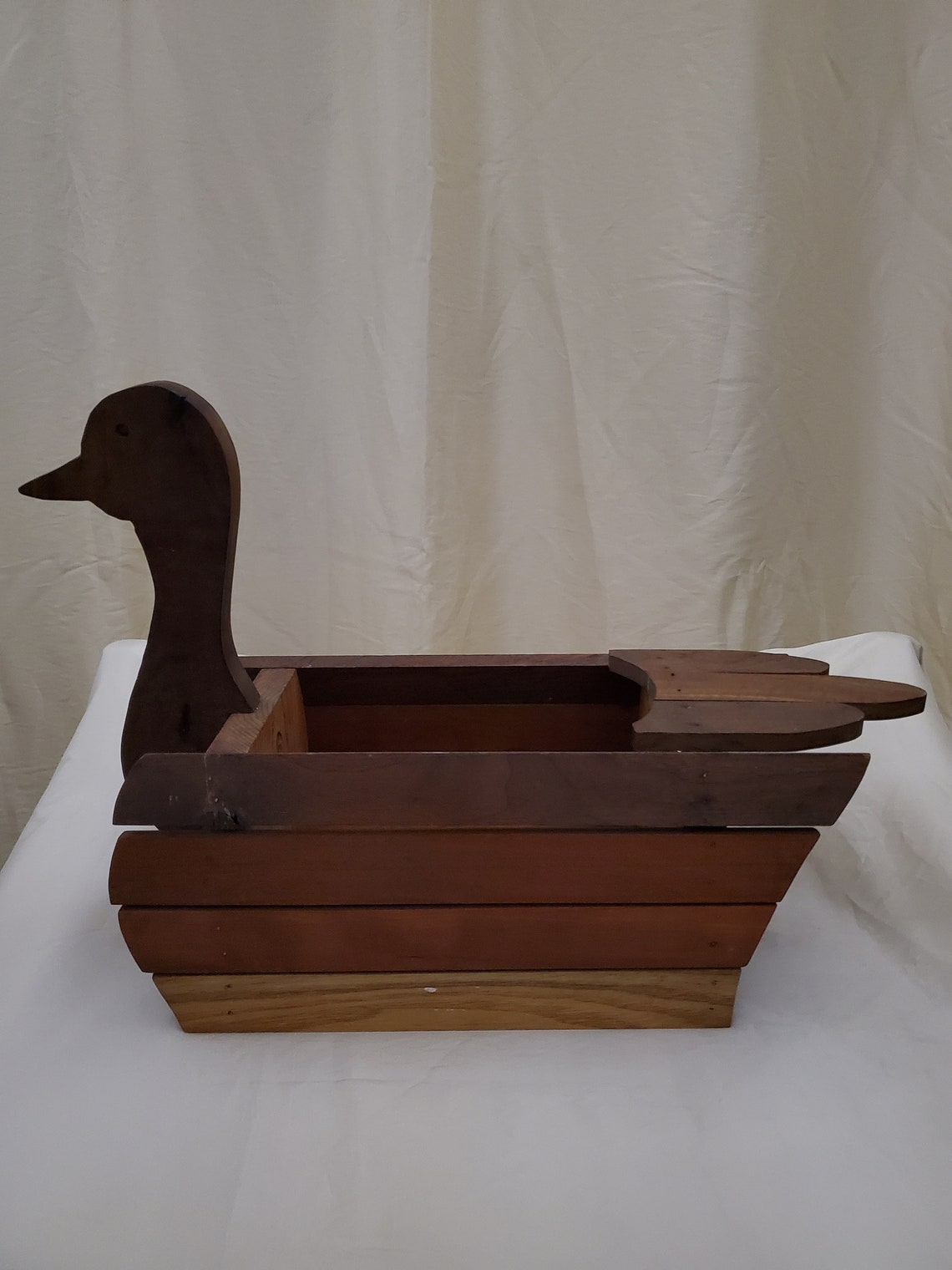 Vintage Wood Duck Planter - Etsy