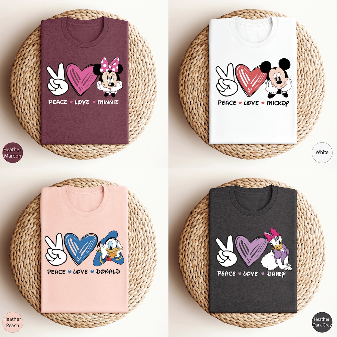 Peace Love Mickey and Friends Shirt / Personalized Family Trip Shirt ...