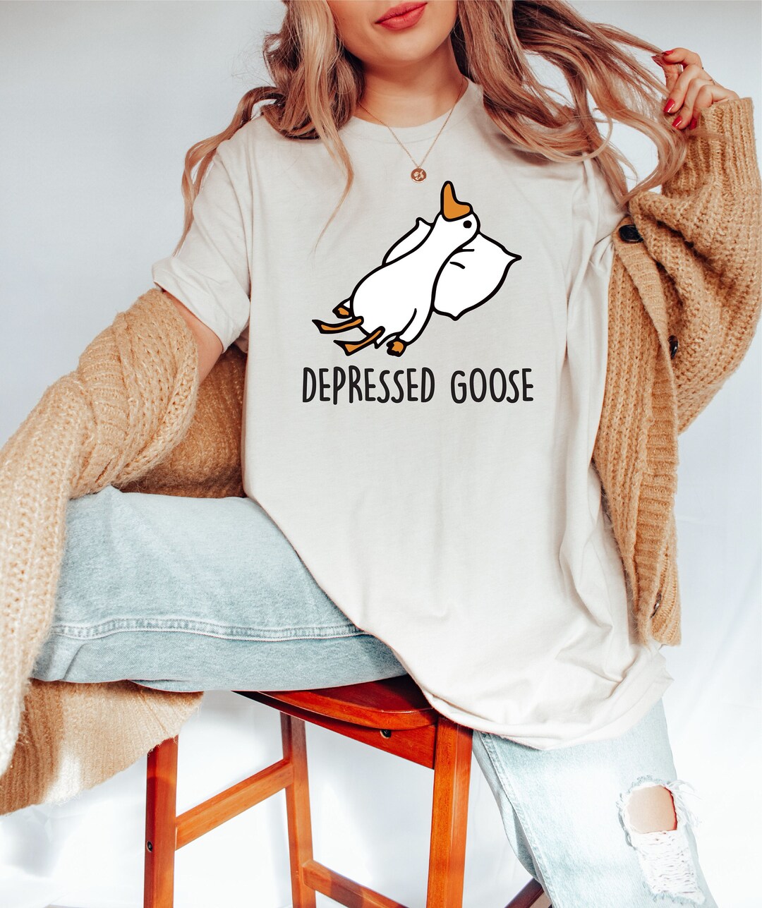Depressed Goose Shirt, Goose Shirt, Funny Goose Shirt, Goose Lover ...