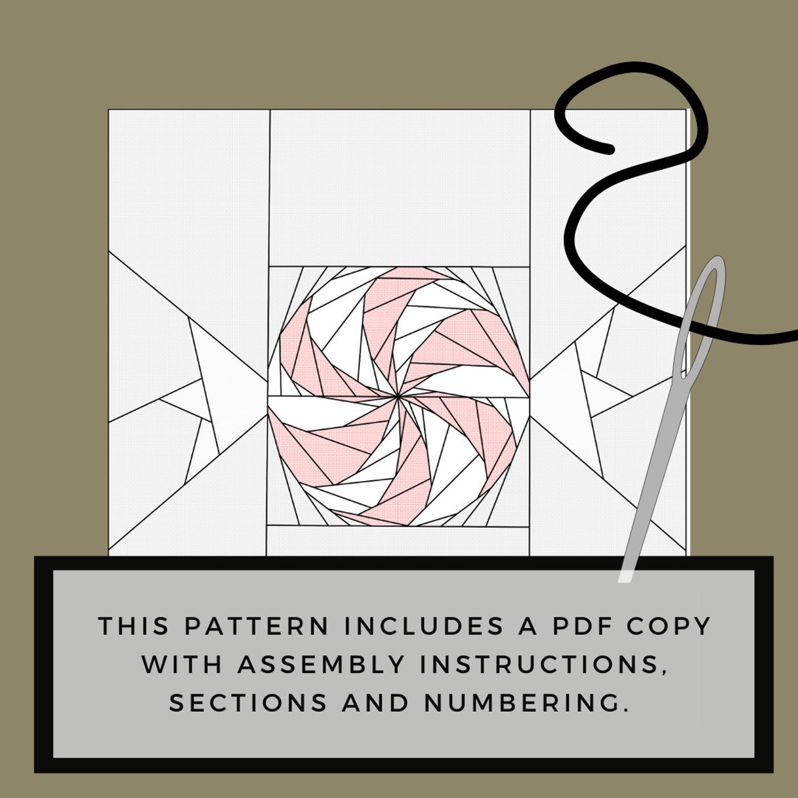 Peppermint FPP Pattern FPP Pattern Paper Piecing FPP - Etsy