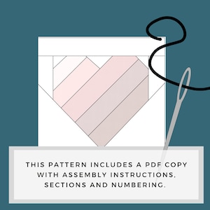 Scrappy Striped Heart Fpp Pattern | FPP Pattern | Paper Piecing | FPP ...