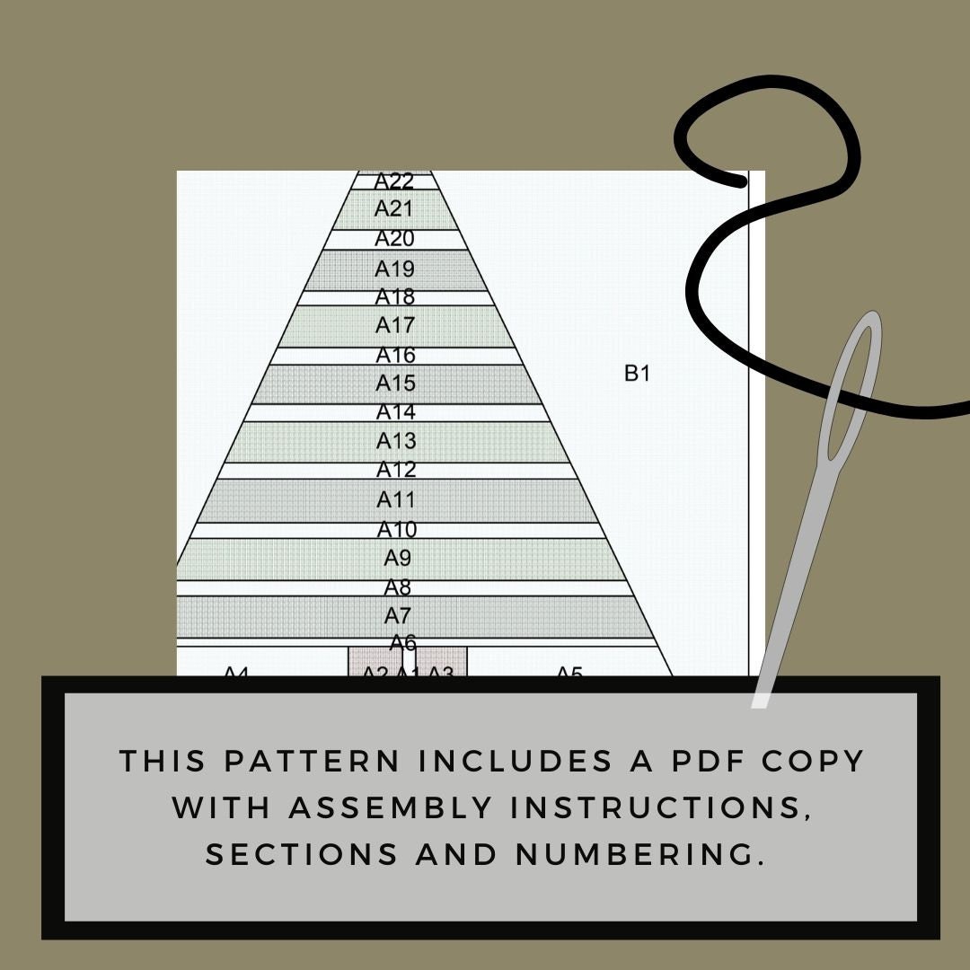 Striped Christmas Tree FPP Pattern | 8x8, 10x10 (PDF Pattern) - Etsy