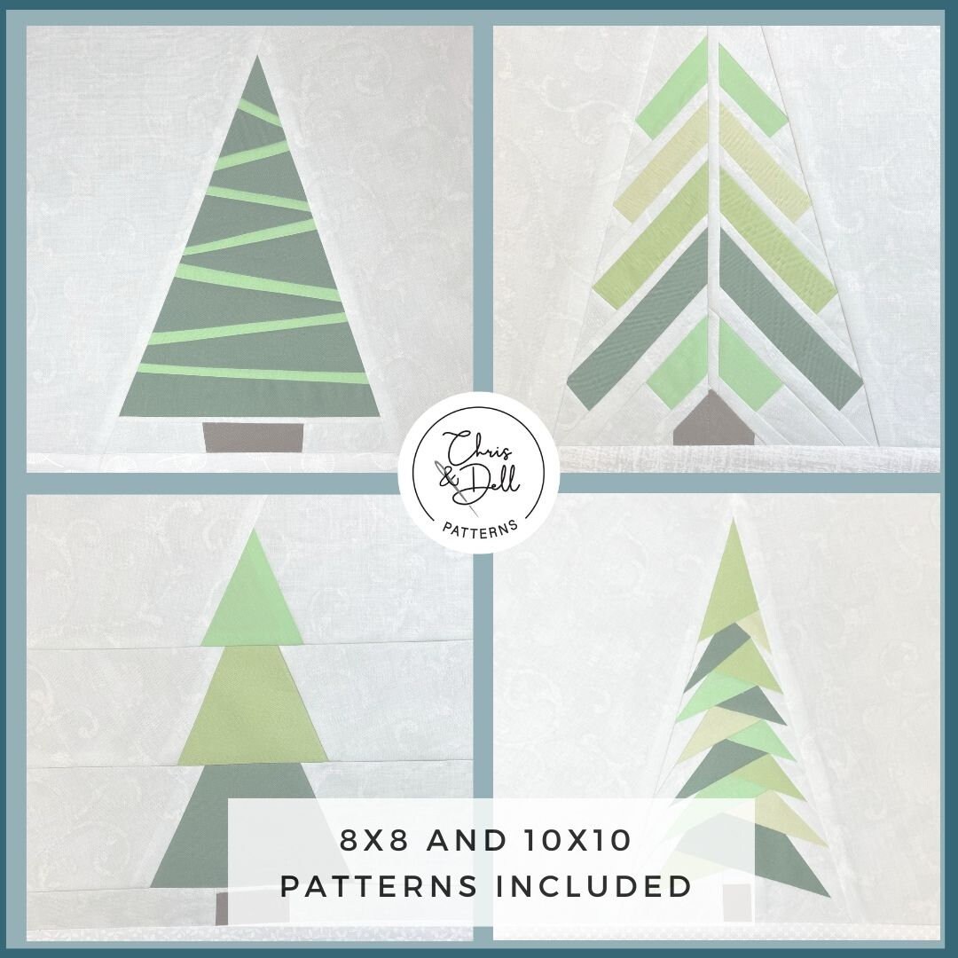 12 Tree Bundle 8x8 and 10x10 FPP Pattern FPP Pattern FPP - Etsy