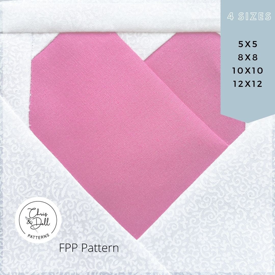 Solid Heart Fpp Pattern | FPP Pattern|paper Piecing | FPP| Fpp Heart ...
