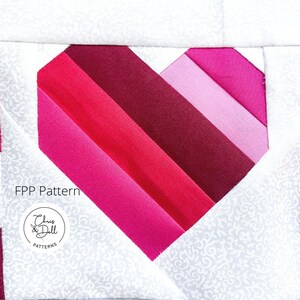Scrappy Striped Heart Fpp Pattern | FPP Pattern | Paper Piecing | FPP ...