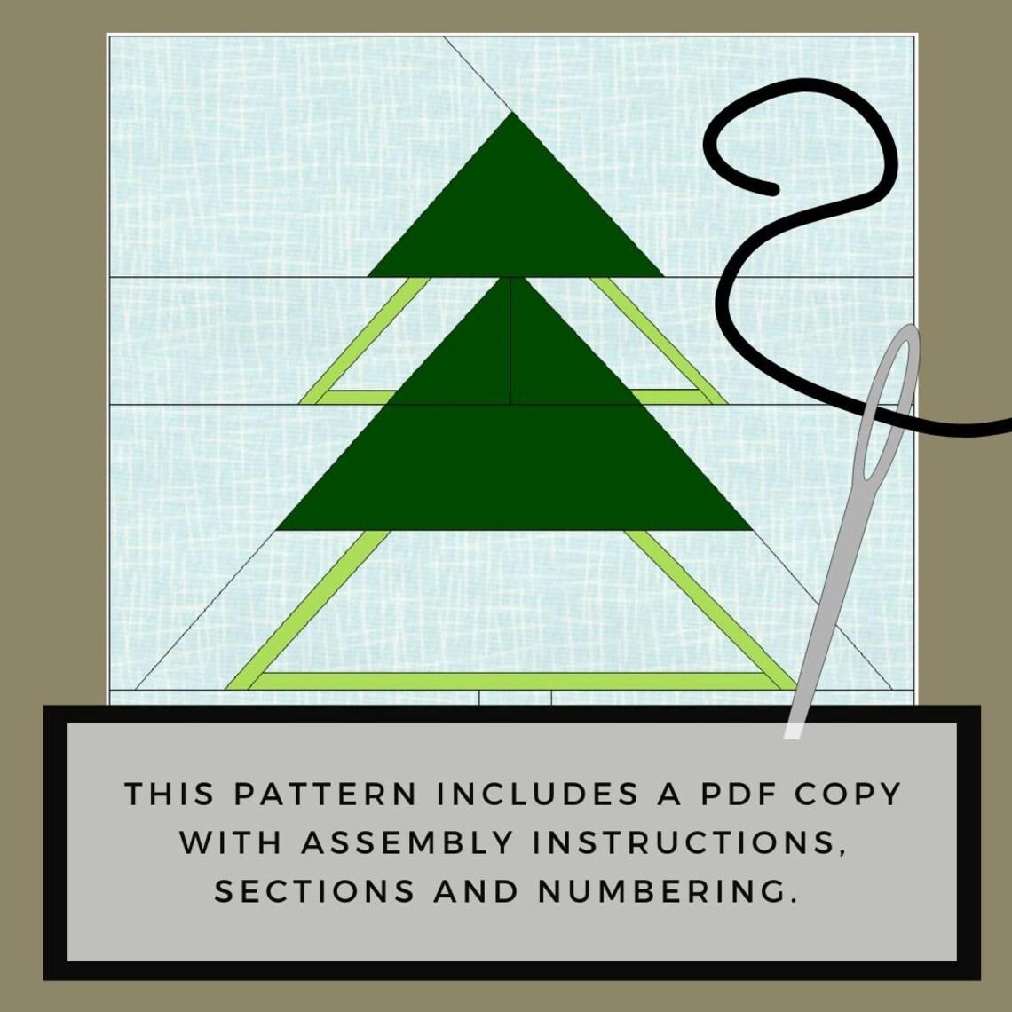 Triangle Pine Tree FPP Pattern: Christmas Quilt Block (PDF) - Etsy
