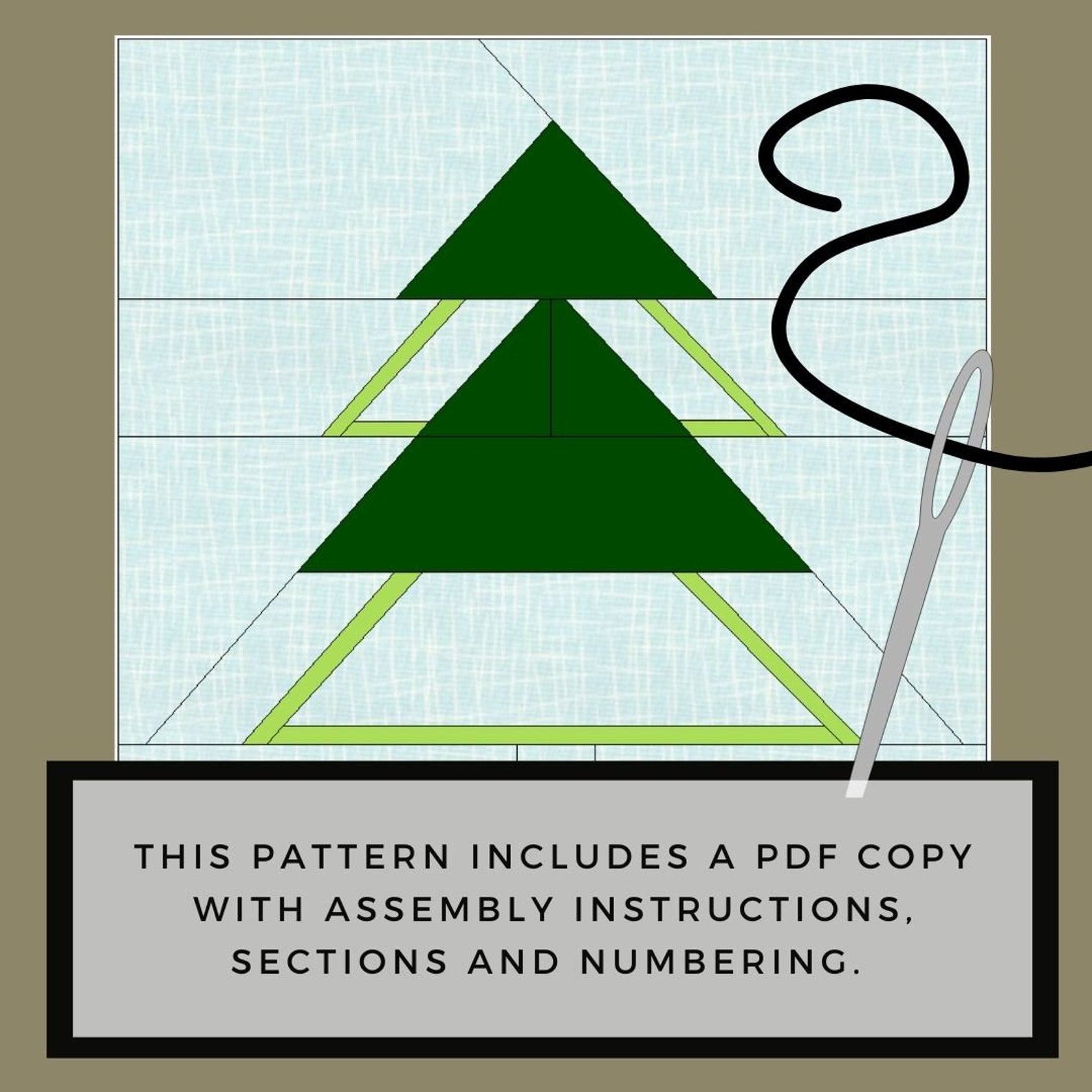 Triangle Pine Tree FPP Pattern: Christmas Quilt Block (PDF) - Etsy