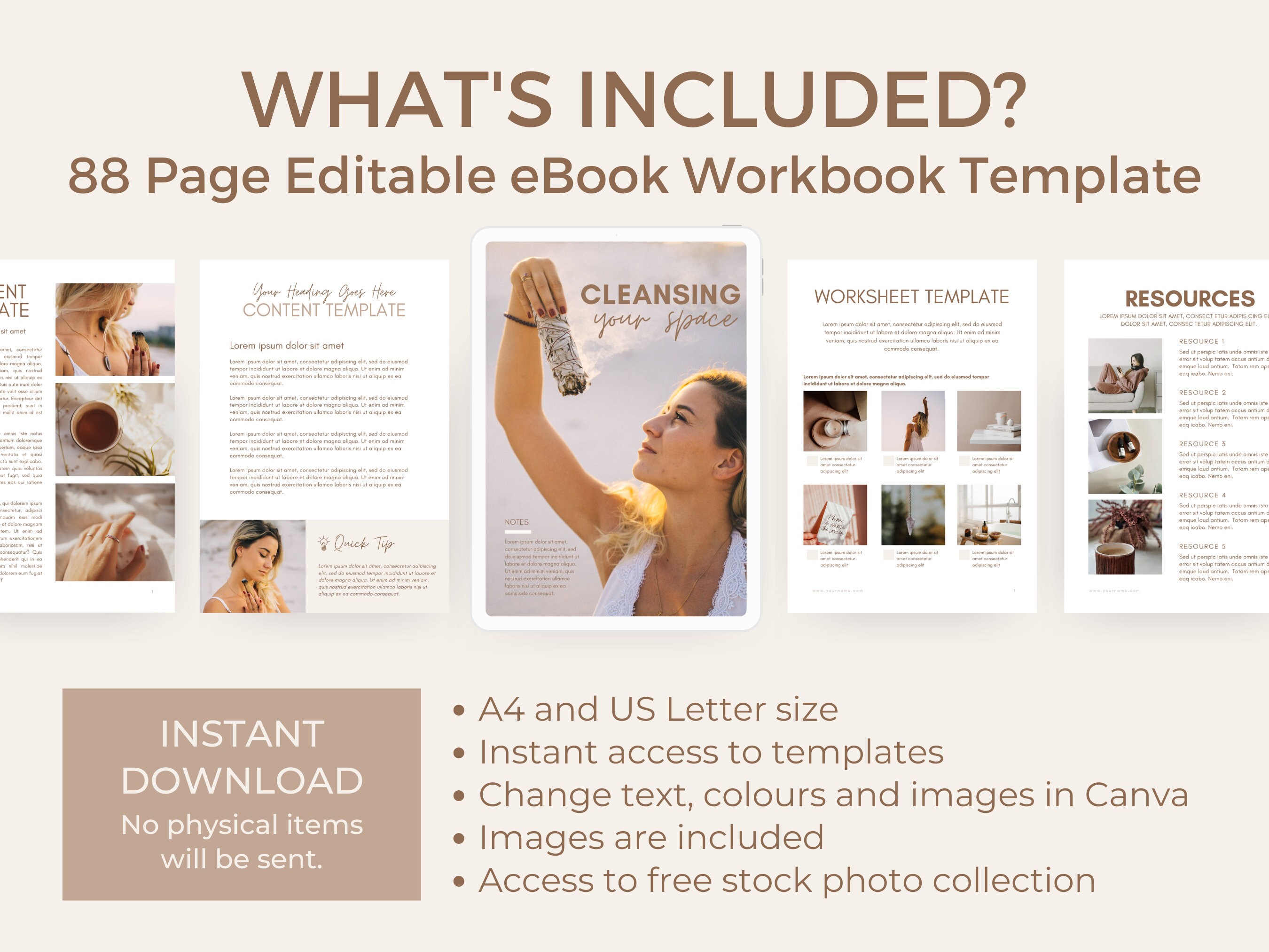 Beige Canva Template for Course Creator Metaphysical Life Coach ...