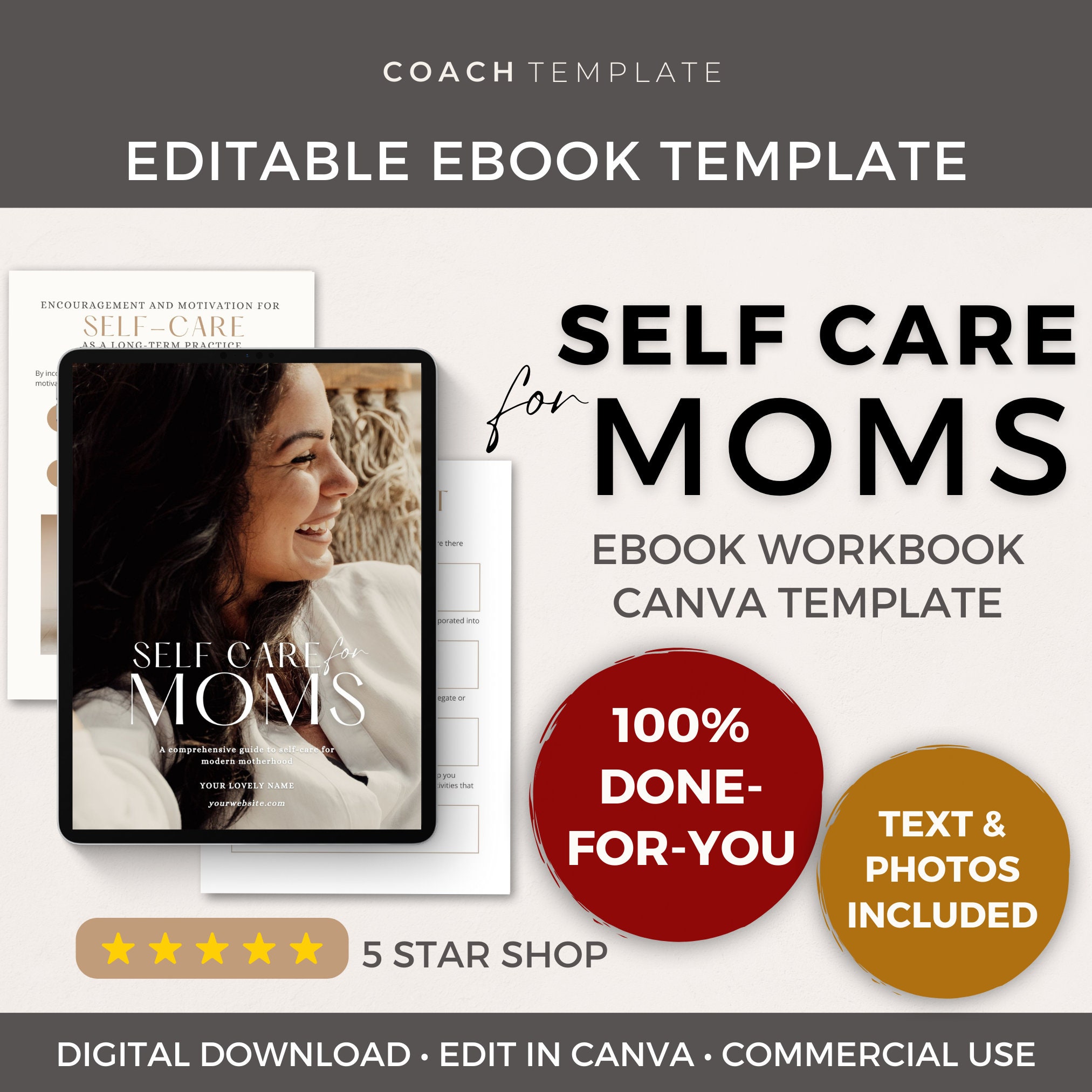 Ebook Canva Template Self Care for Moms Self Care Ebook - Etsy