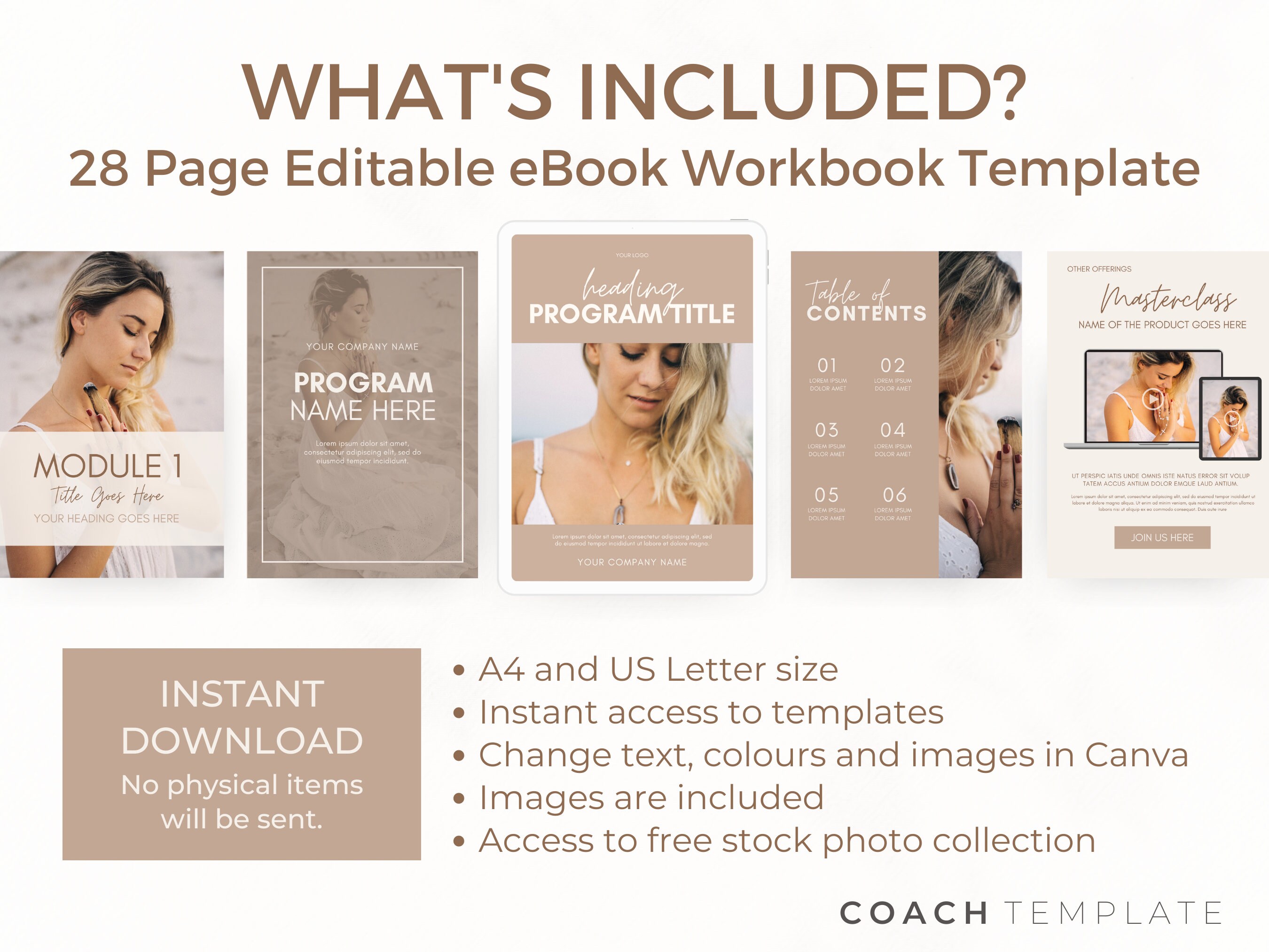 Beige Canva Template for Course Creator Metaphysical Life - Etsy