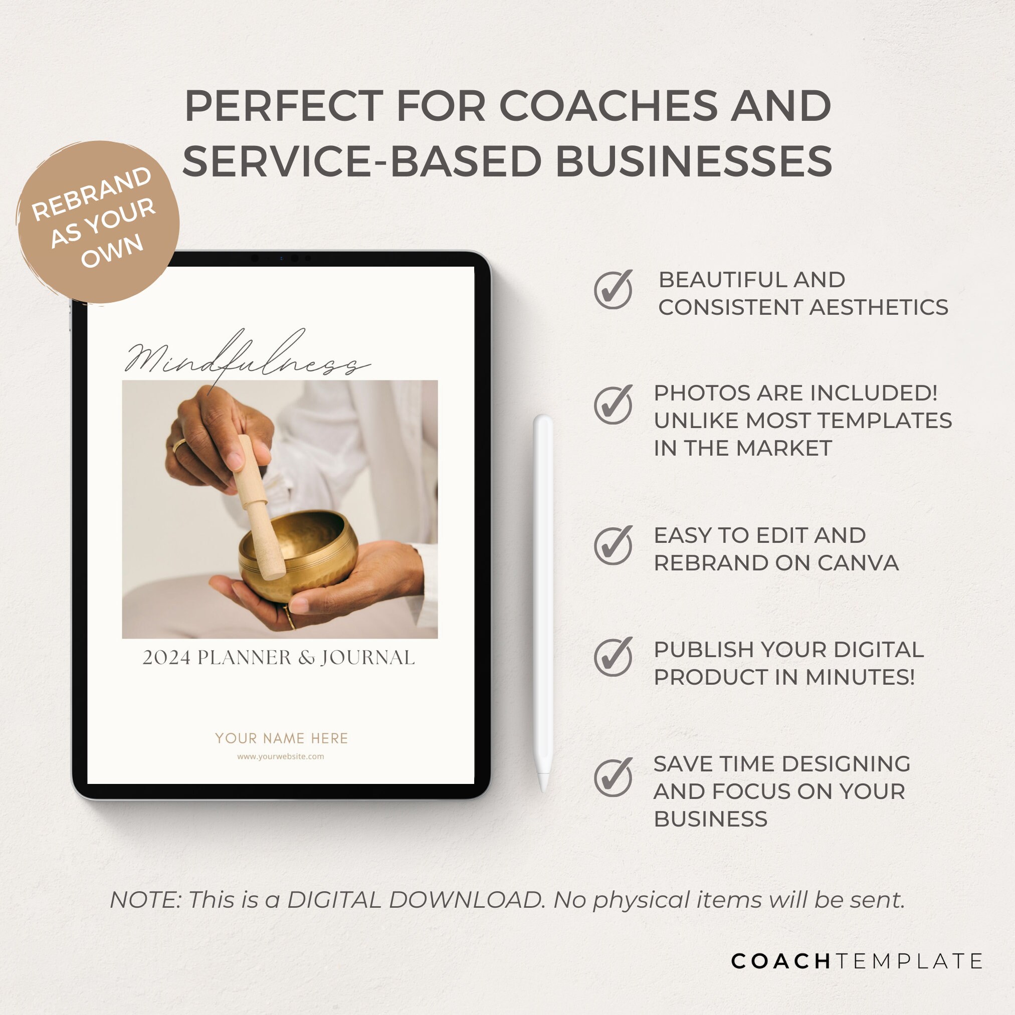2024 Calendar With Monthly Mindfulness Themes and Prompts | Canva ...