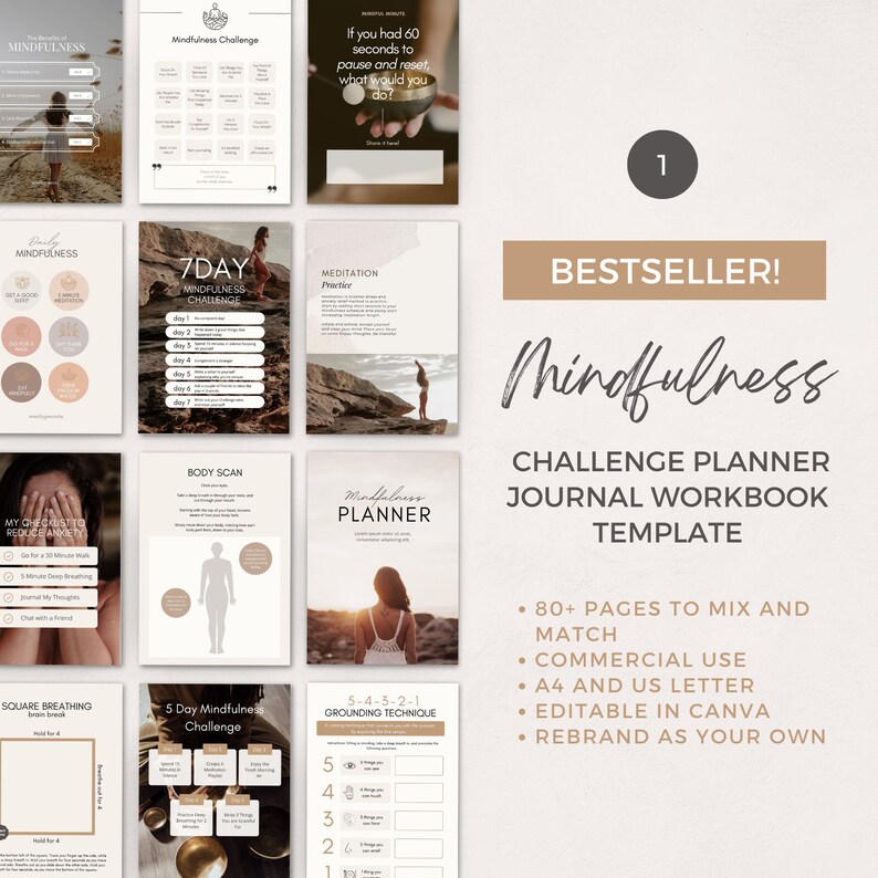 Ultimate Mindfulness Canva Template Bundle | Coaching Template for Life ...