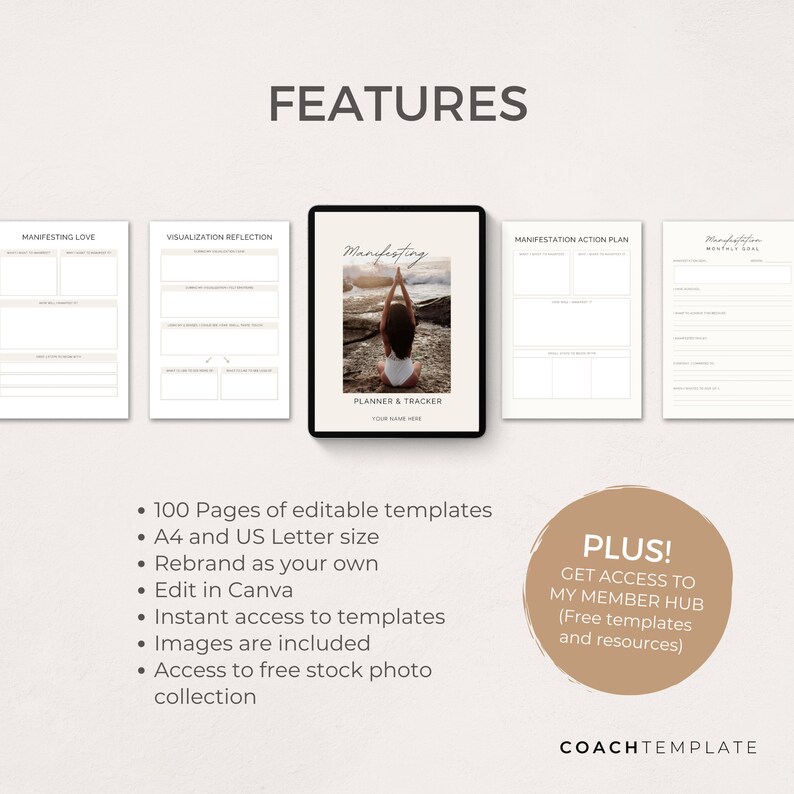 Editable Manifesting Ebook Planner Workbook Journal Canva - Etsy