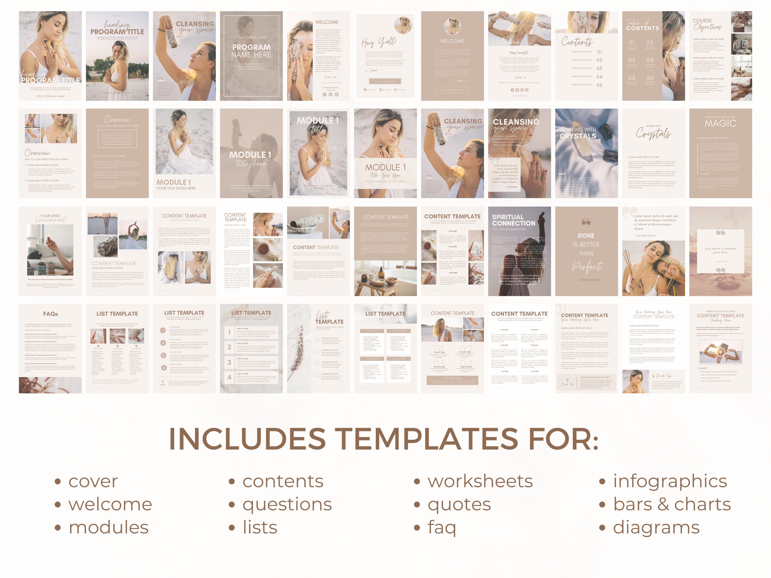 Beige Canva Template for Course Creator Metaphysical Life Coach ...