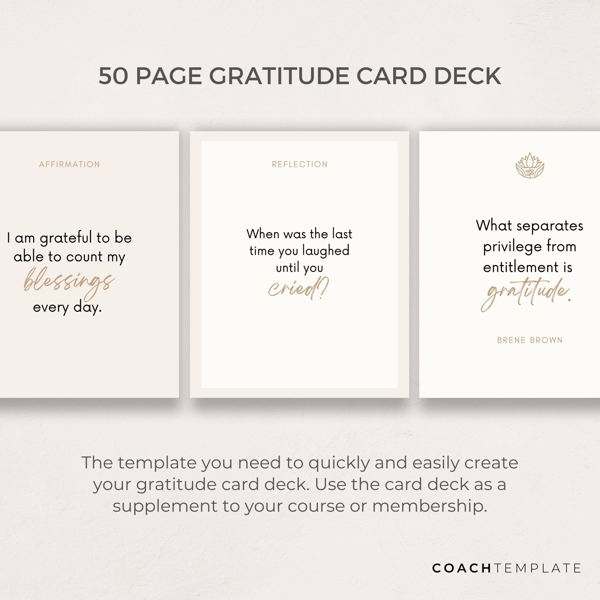 Gratitude Card Deck Canva Template Gratefulness Affirmation - Etsy ...