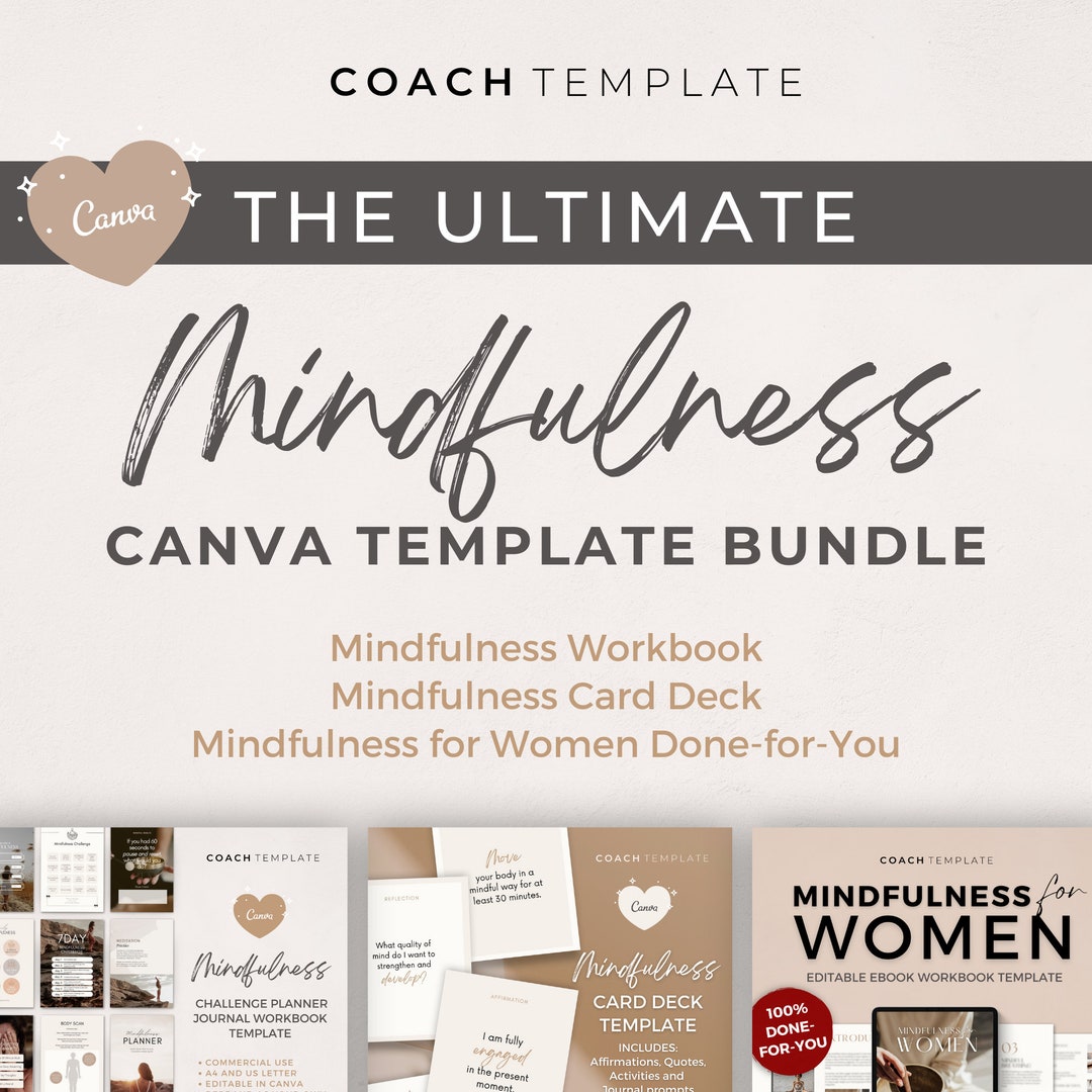 Ultimate Mindfulness Canva Template Bundle Coaching Template for Life ...