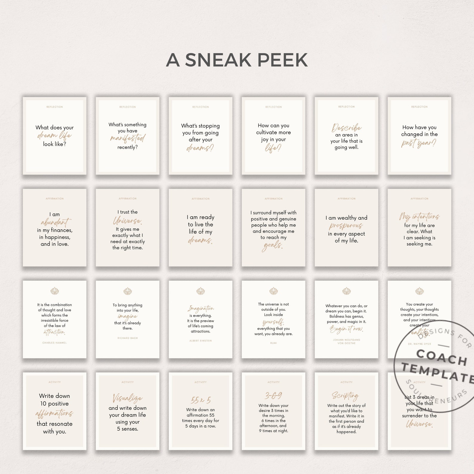 Editable Manifesting Card Deck Canva Template Manifestation - Etsy ...