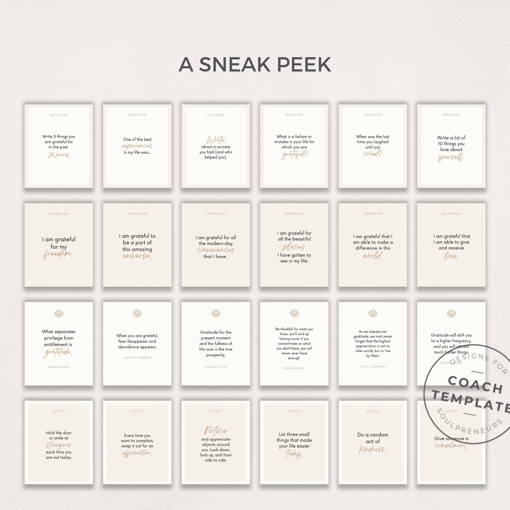 Gratitude Card Deck Canva Template Gratefulness Affirmation - Etsy ...