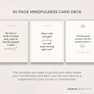 Mindfulness Card Deck Canva Template | Affirmation Quote Activity ...