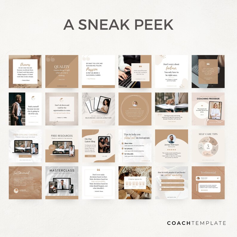 Editable Social Media Posts for Coaches Canva Template for Life ...