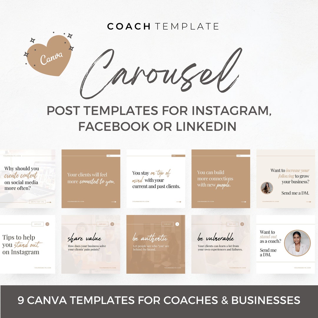 Editable Carousel Instagram Facebook Linkedin Post Canva Template ...