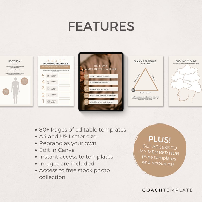 Editable Mindfulness Challenge Planner Journal Canva Template - Etsy ...