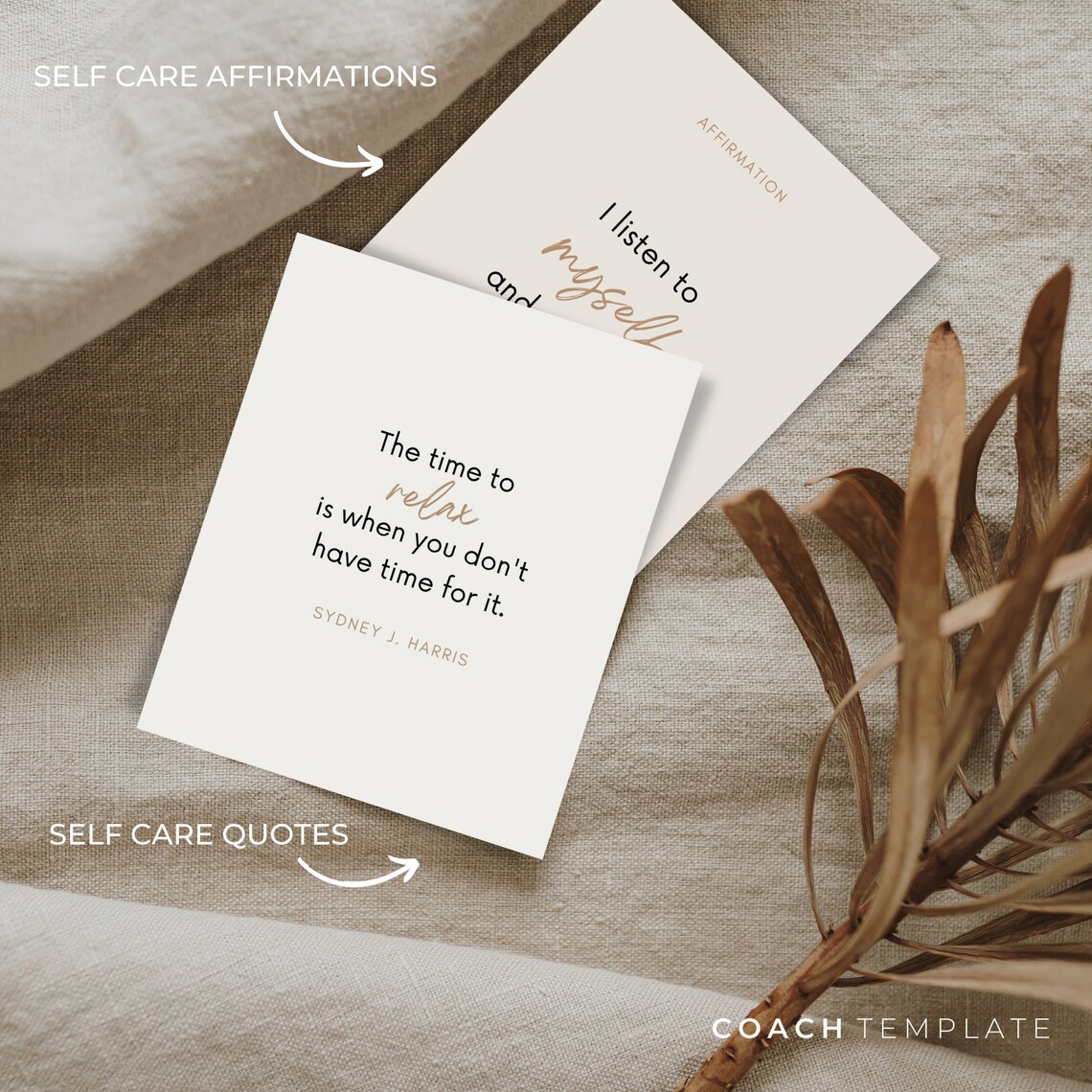 Editable Self Care Card Deck Canva Template Affirmations - Etsy Australia