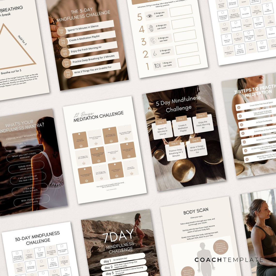 Editable Mindfulness Challenge Planner Journal Canva Template - Etsy ...
