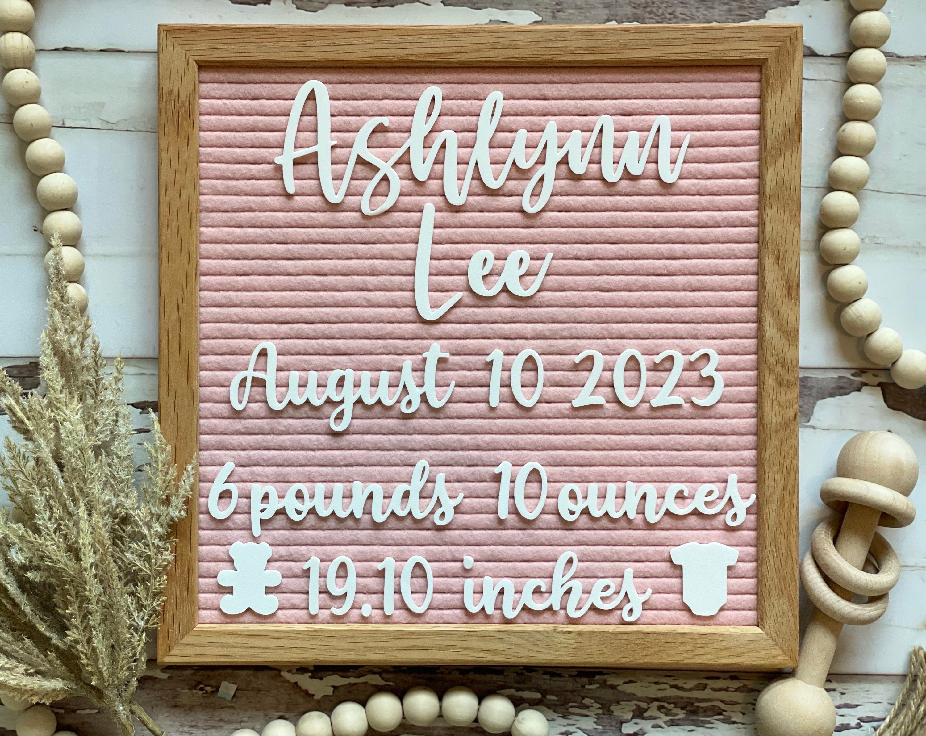 Birth Announcement Letter Board Icons Baby Announcement - Etsy