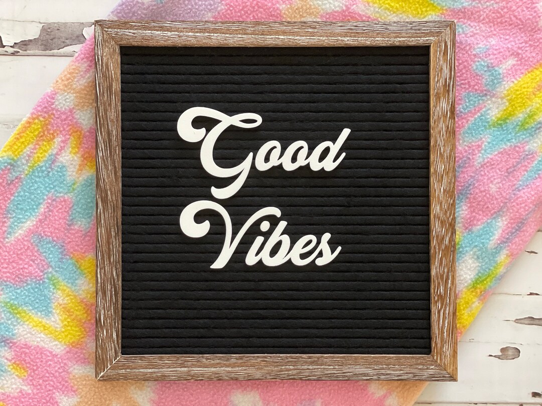 Good Vibes| Retro Letter Board Icons| Cursive Words| Letter Board ...