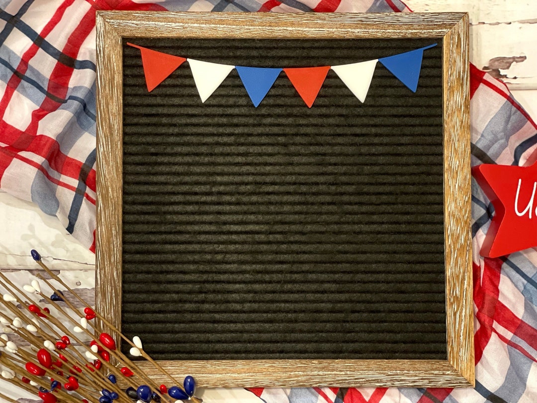 Patriotic Letter Board Banner| American USA Garland| Red White and Blue ...