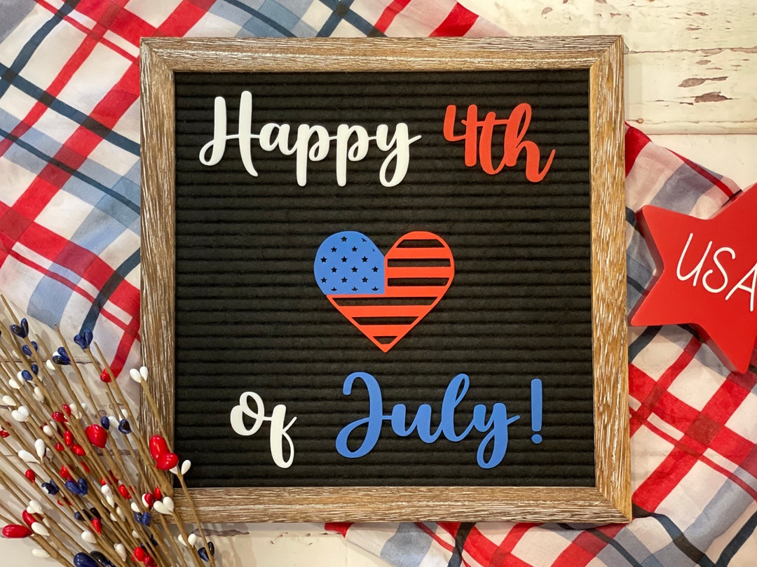 Patriotic Heart| Flag Heart| Fourth of July Letter Board| Fourth of ...