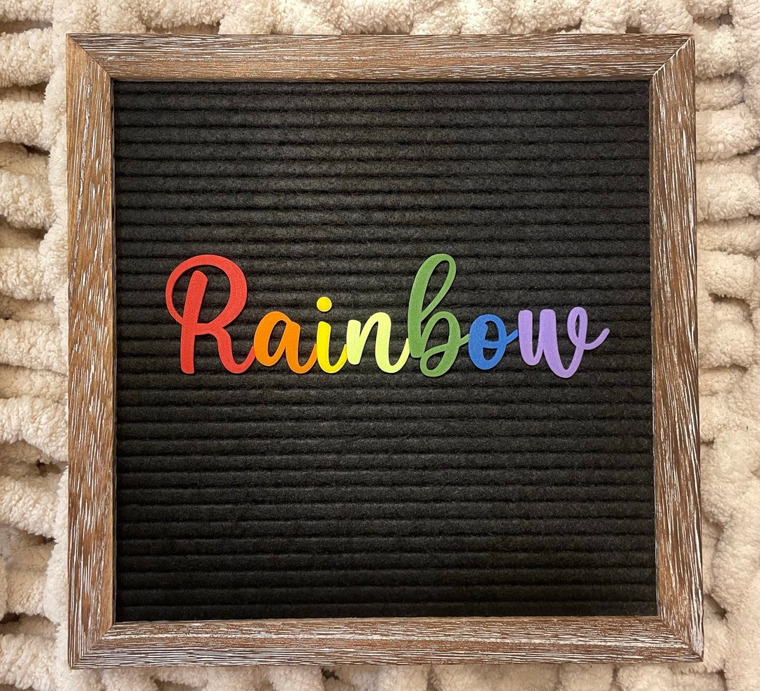 Cursive Rainbow Letter Board Word| Rainbow Letter Board Icon| Rainbow ...