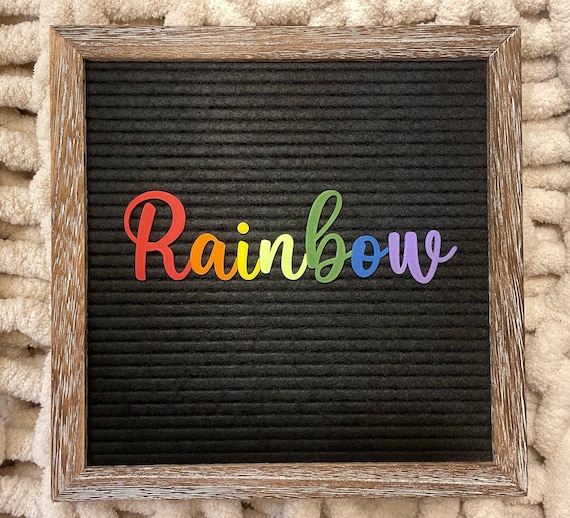 Cursive Rainbow Letter Board Word Rainbow Letter Board Icon | Etsy