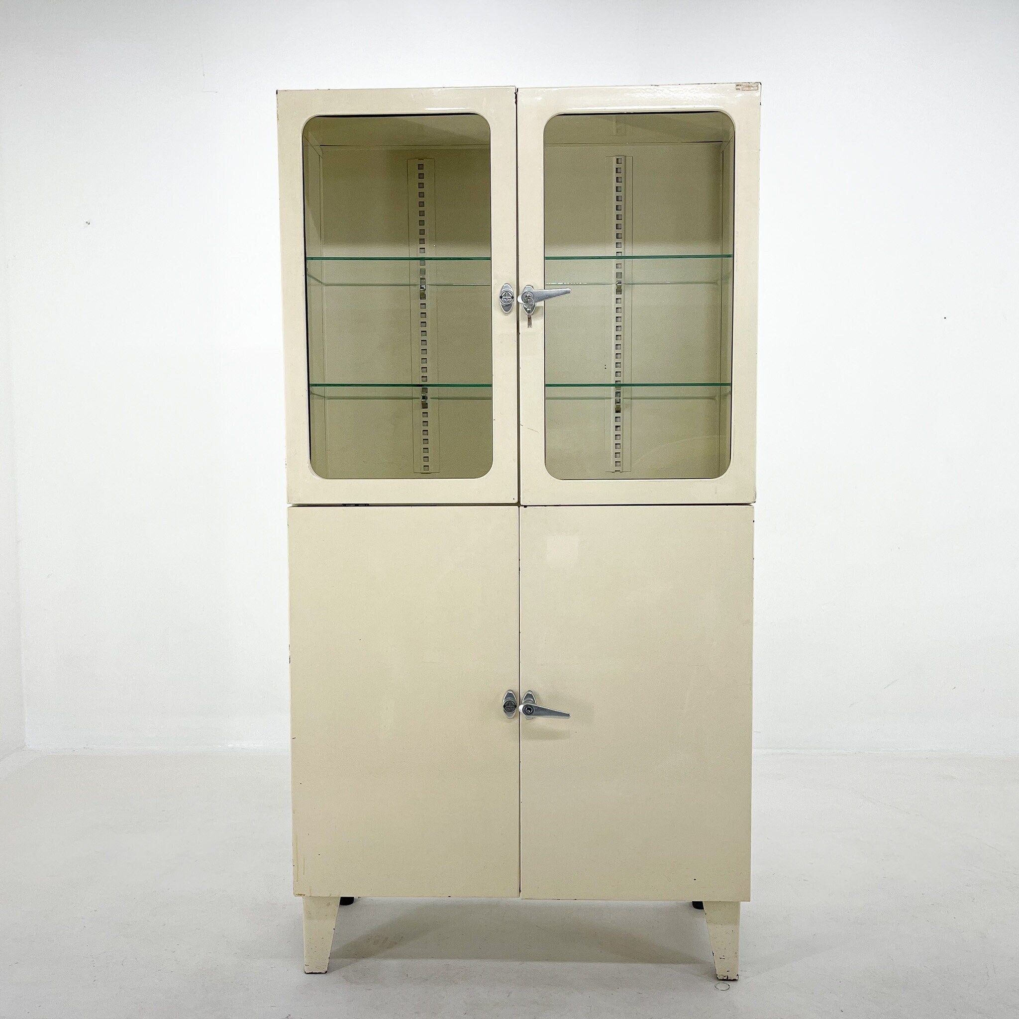 1950's Metal Medical Cabinet, Czechoslovakia / Vintage Metal Cabinet ...