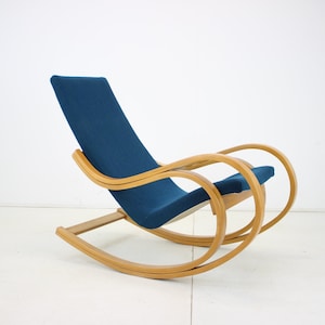 Mid-century Design Rocking Armchair, 1970s / Vintage Armchair / Blue ...