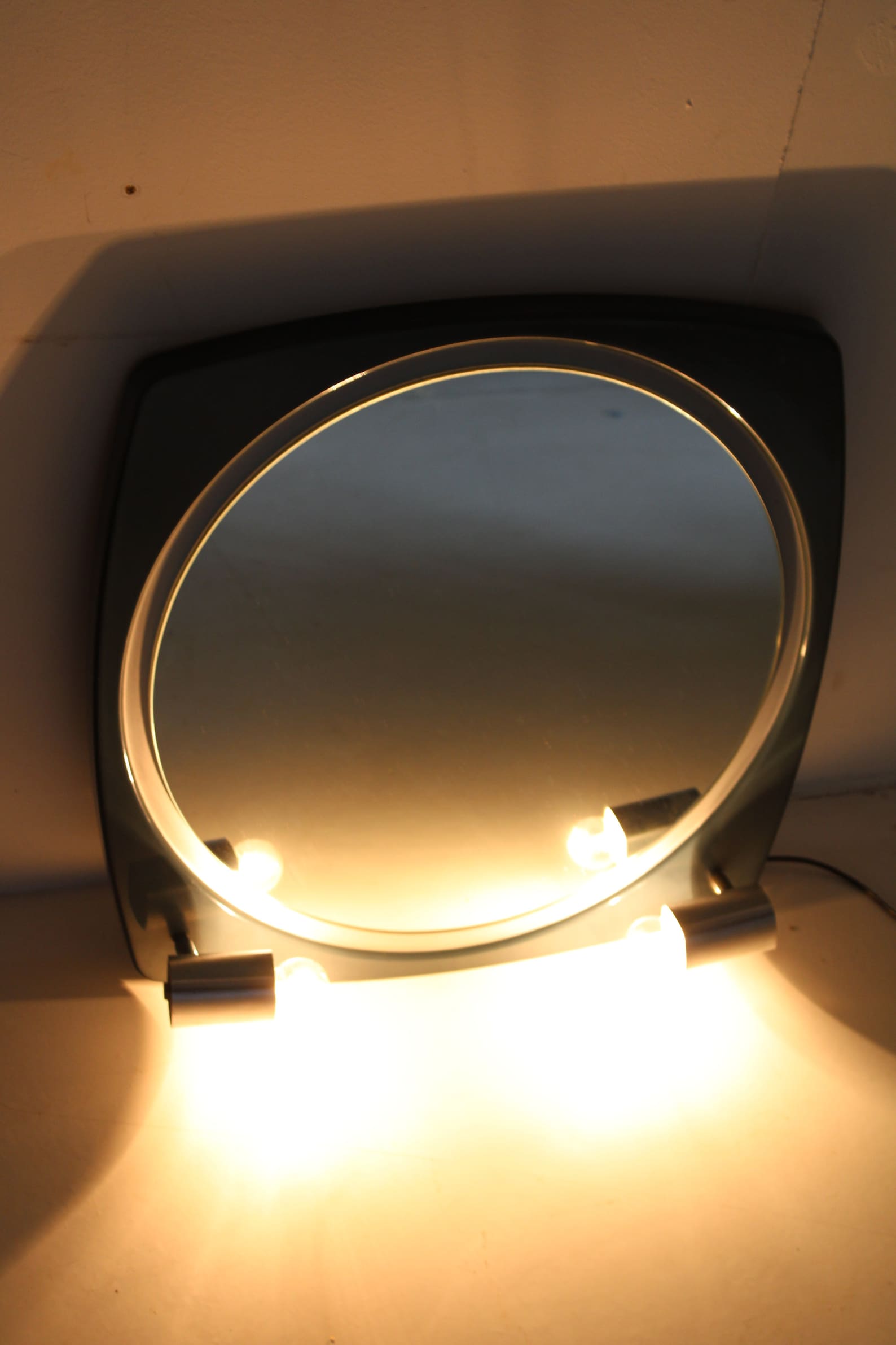 1970s Mirror With Lights by Thema , Italy / Vintage Mirror / Plastic ...
