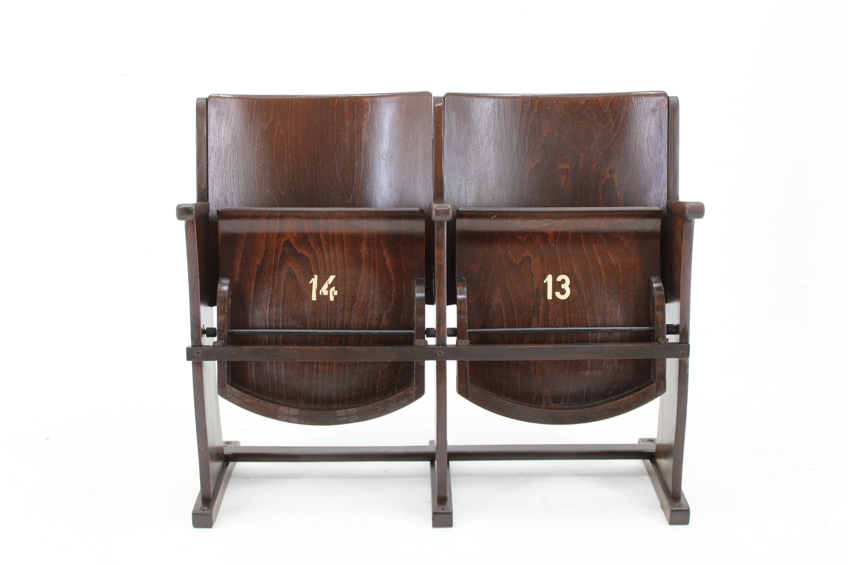 1970 Two Seater Cinema Bench by TON, Czechoslovakia, 5 Pieces / Vintage ...