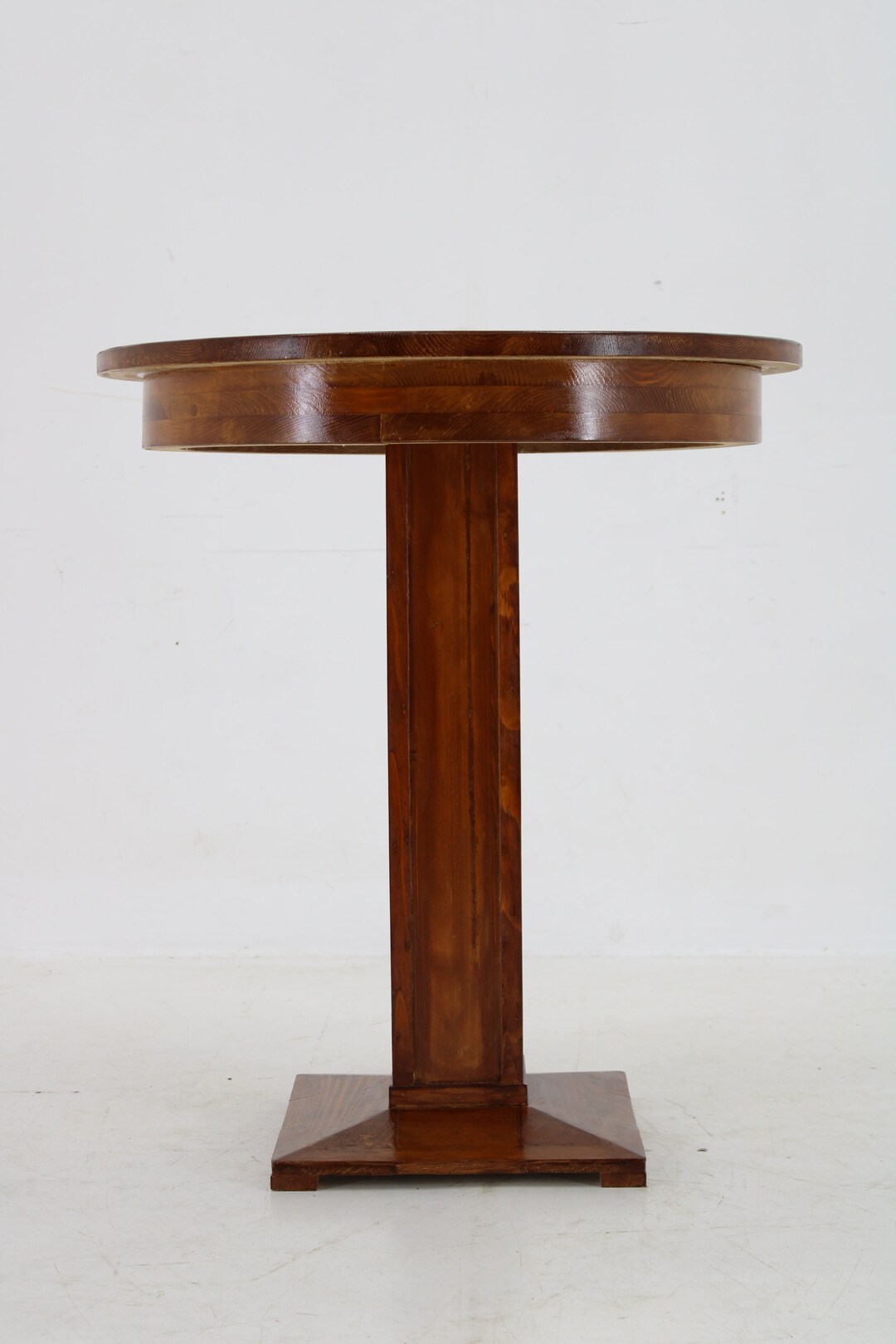 1940s Art Deco Round Coffee Table , Czechoslovakia / Vintage Coffee ...