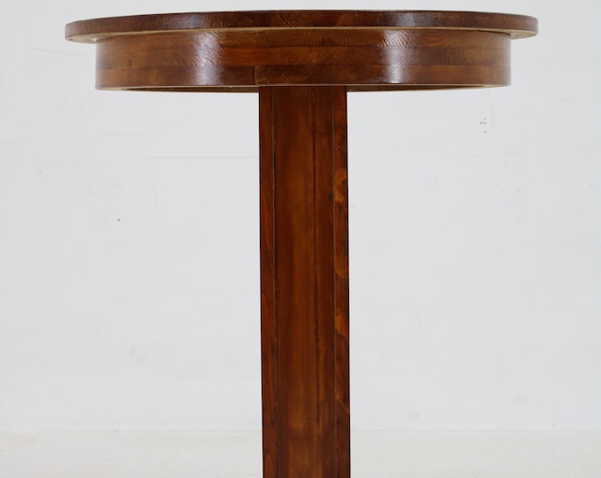 1940s Art Deco Round Coffee Table , Czechoslovakia / Vintage Coffee ...