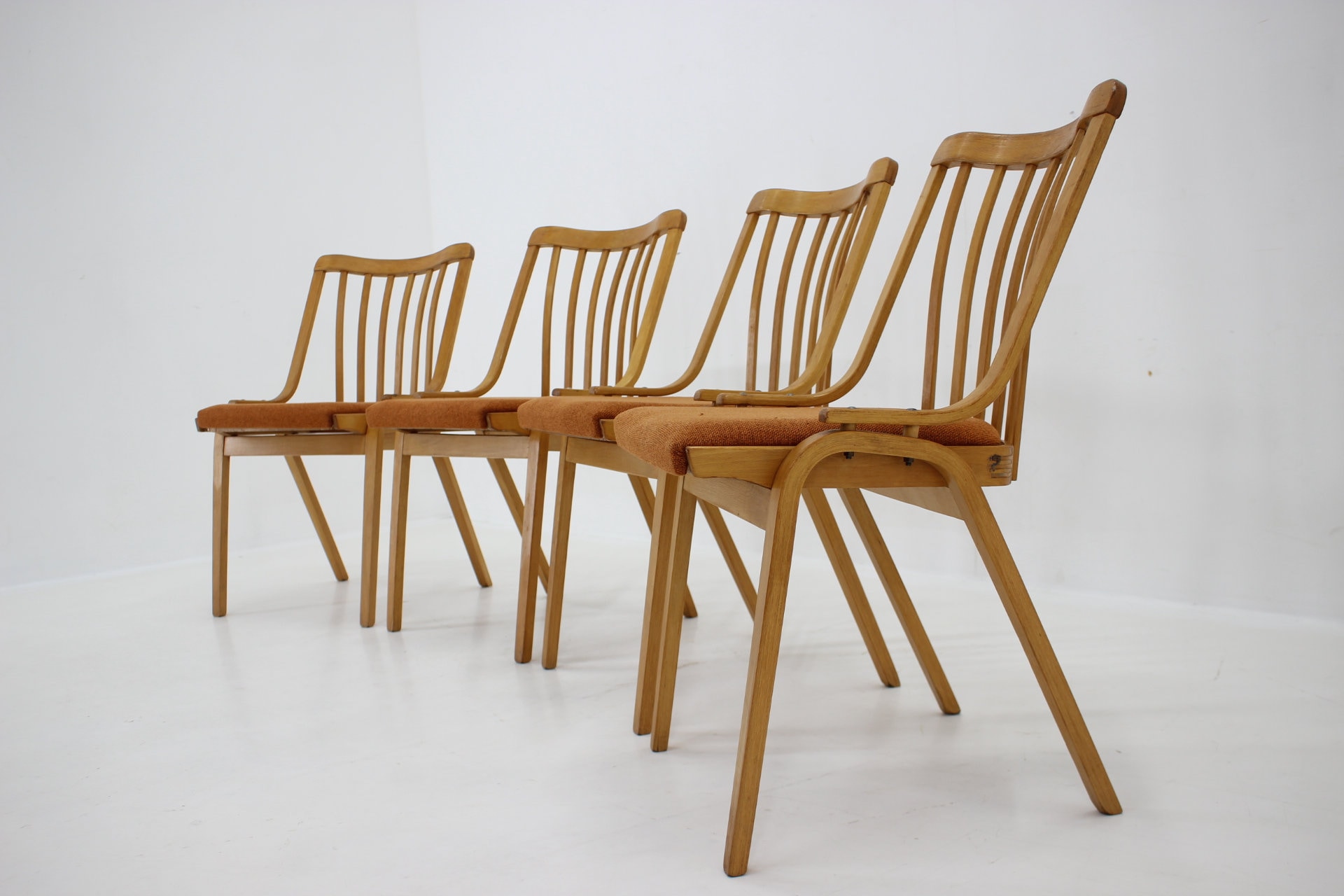 Italian Design Chairs In Exotic Wood And Faux Leather