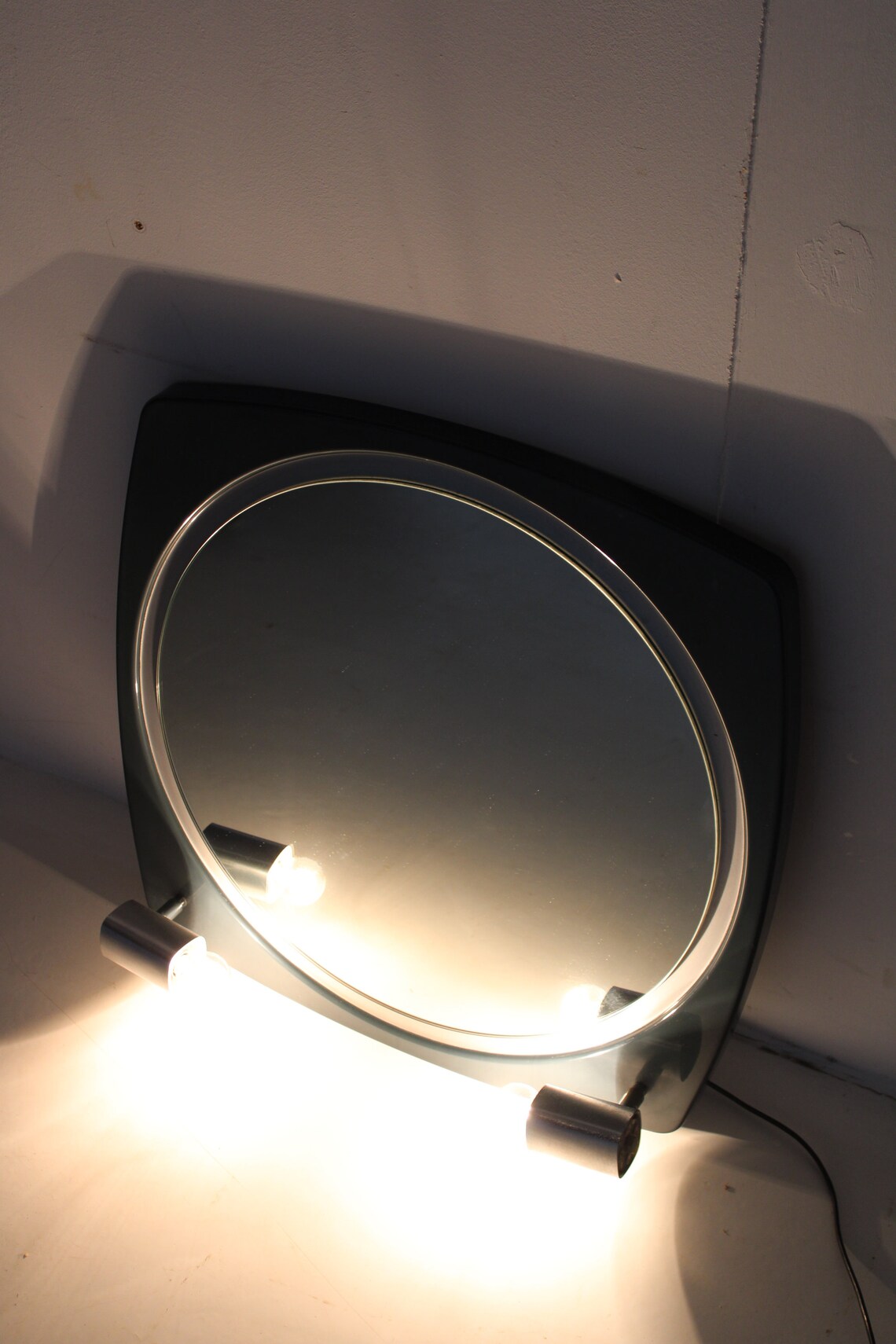 1970s Mirror With Lights by Thema , Italy / Vintage Mirror / Plastic ...